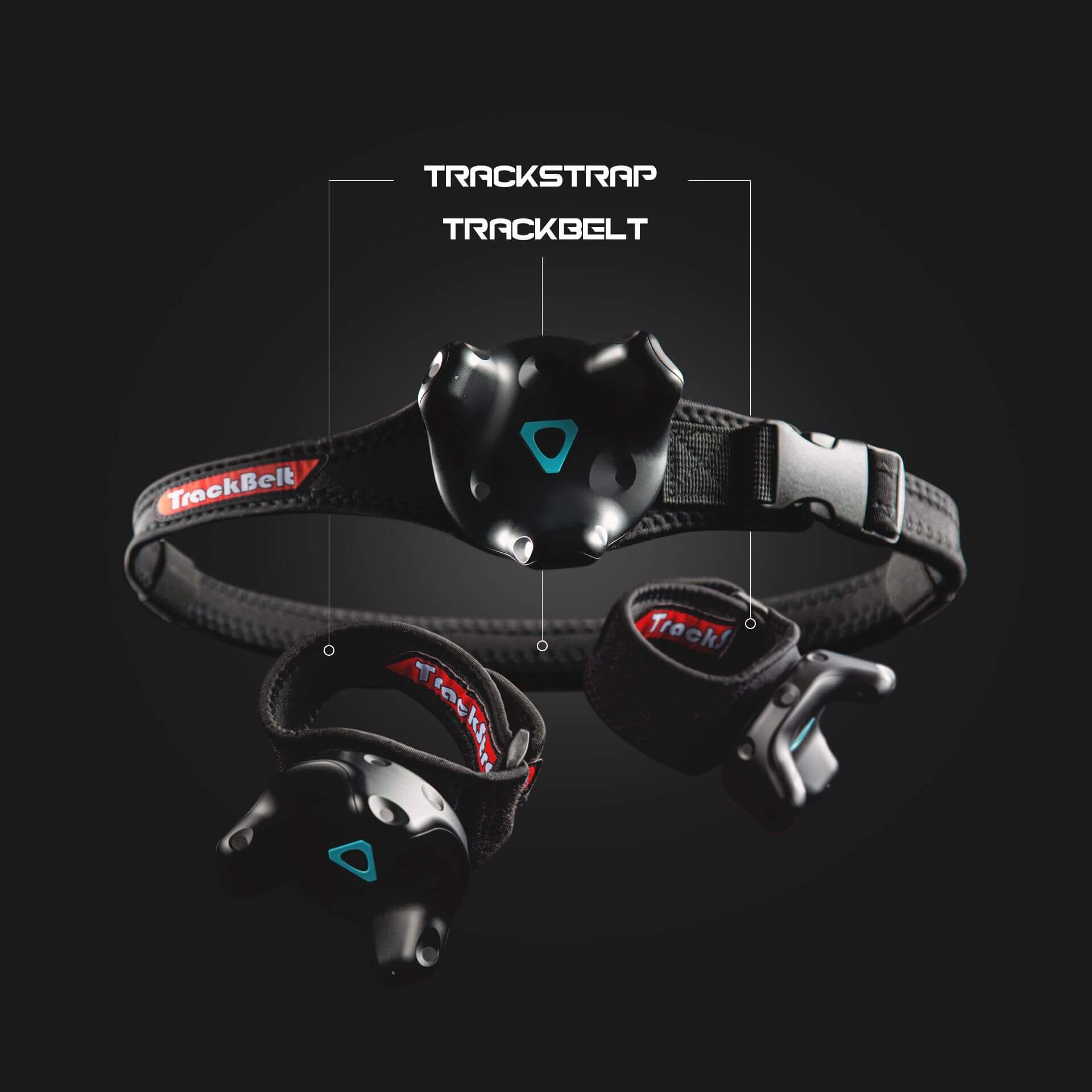 Tracker Straps Bundle for HTC VIVE Trackers with 4-Port USB Hub